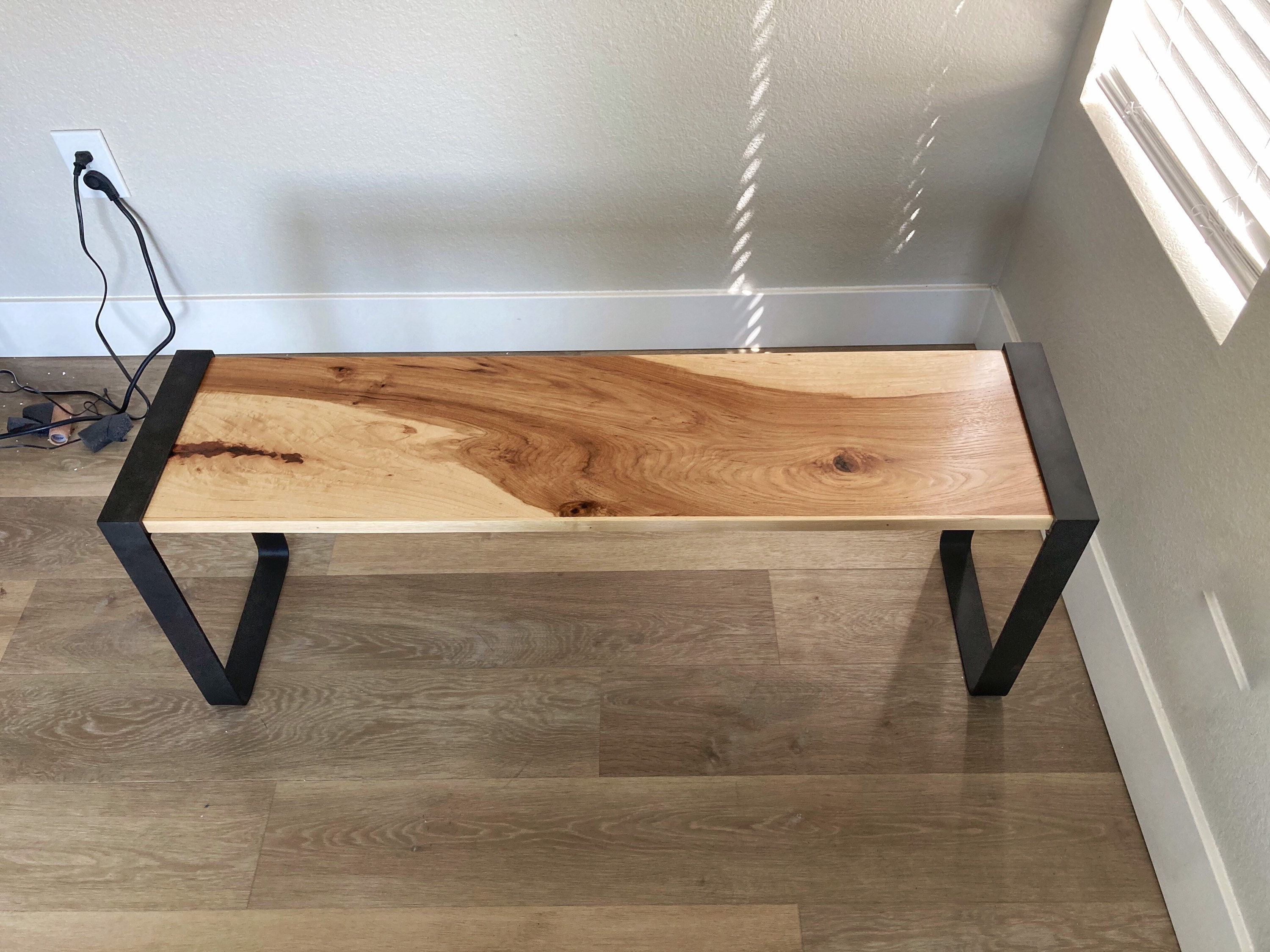 Industrial Hickory Bench - Etsy