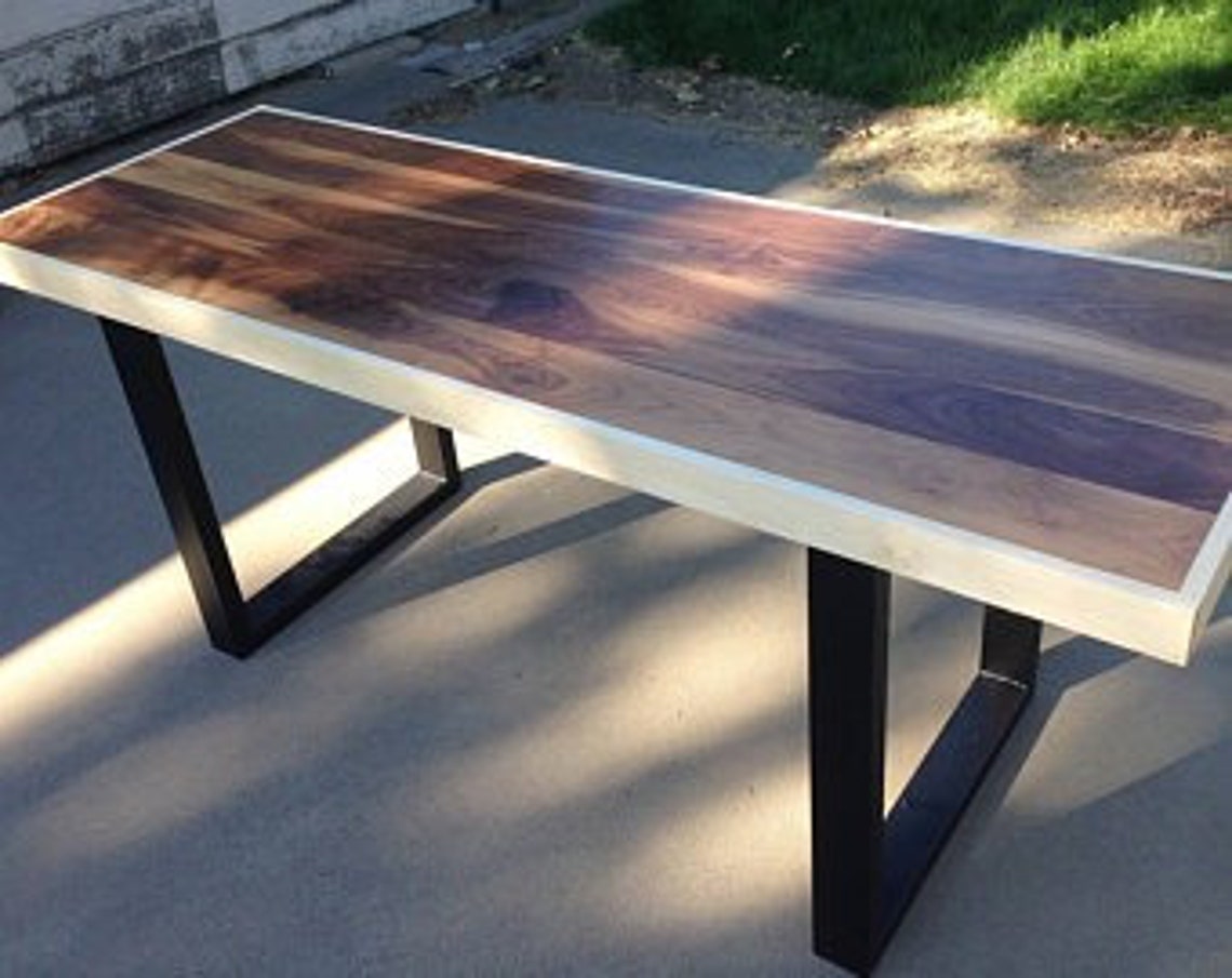 Modern Walnut/maple Desk - Etsy