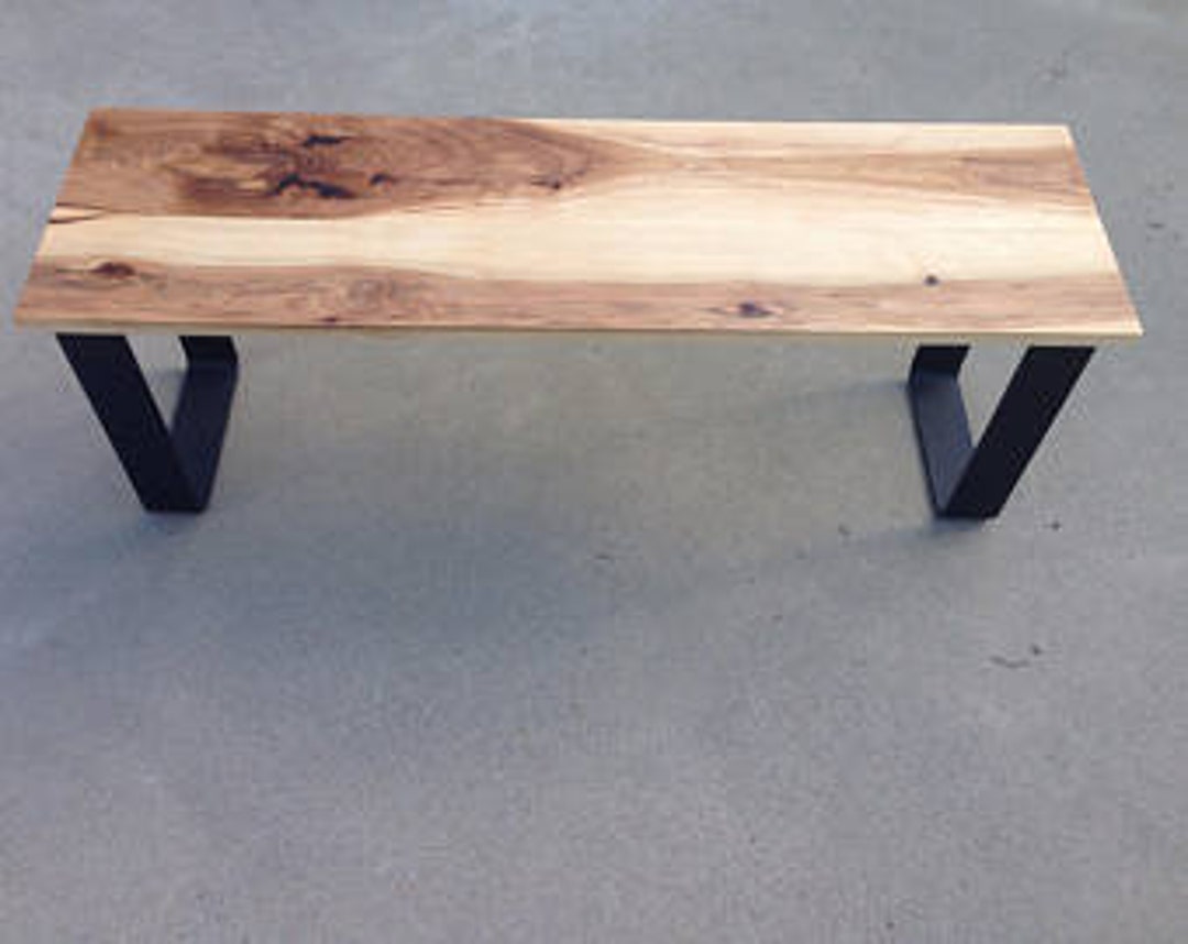 Modern Hickory Bench - Etsy