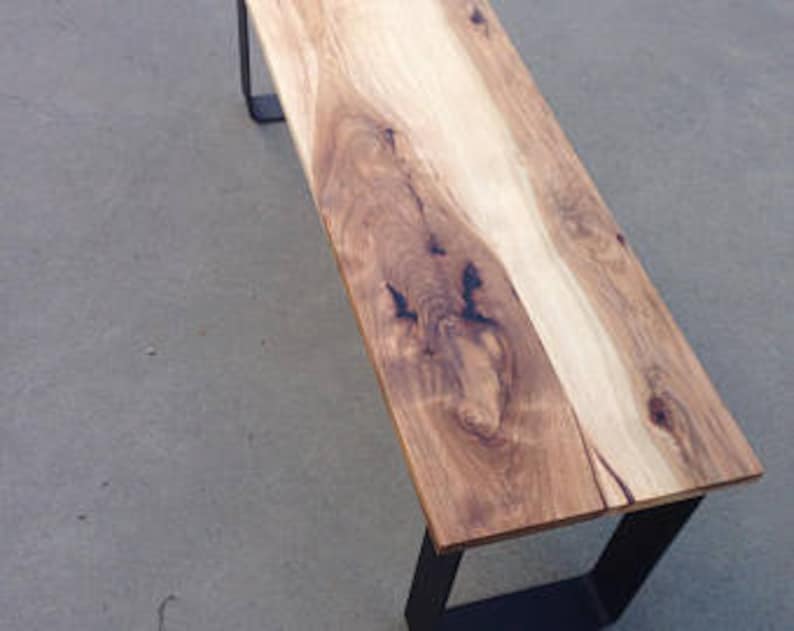 Modern Hickory Bench - Etsy