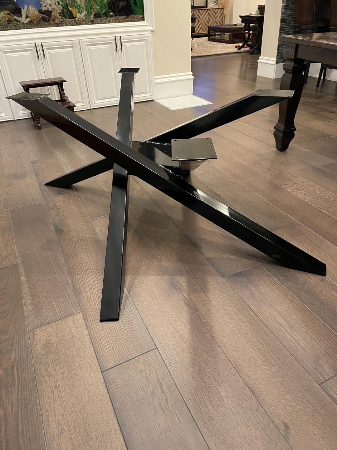 Custom Criss Cross Table Legs - Modern Industrial Metal Base for Dining ...