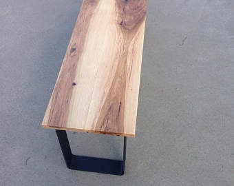 Modern Hickory Bench - Etsy