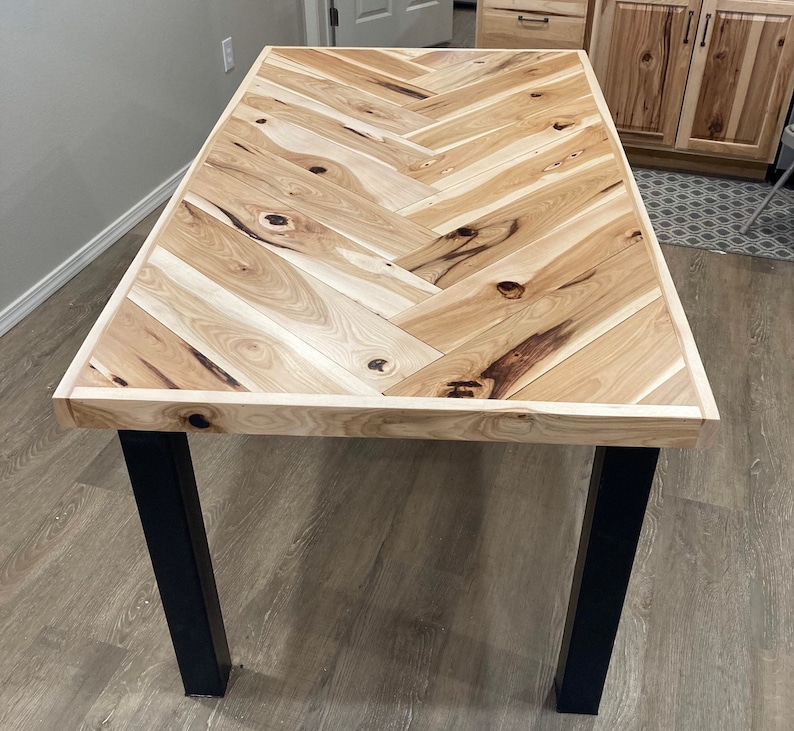 Herringbone Rustic Hickory Table - Etsy