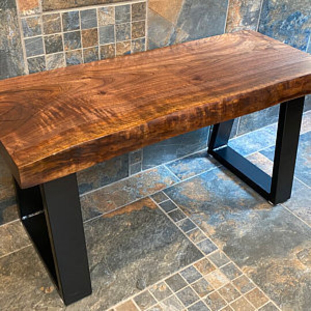 Live Edge Walnut Bench - Etsy