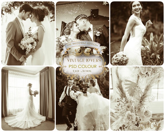 Sepia Wedding PSD Photoshop Action Photo Coloring Photo - Etsy