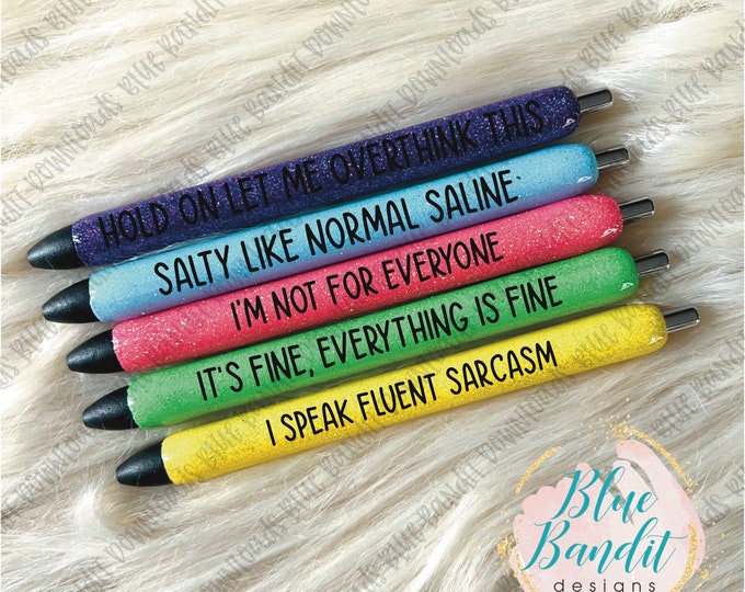Glitter Pen, Custom Pen, Sarcastic Pen, Funny Pen, Papermate Inkjoy 0 ...