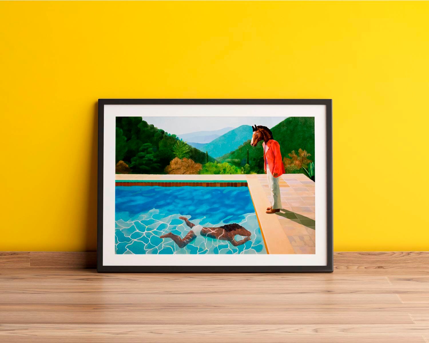 Bojack Horseman Poster Hockney Pool Vintage Art Painting | Etsy