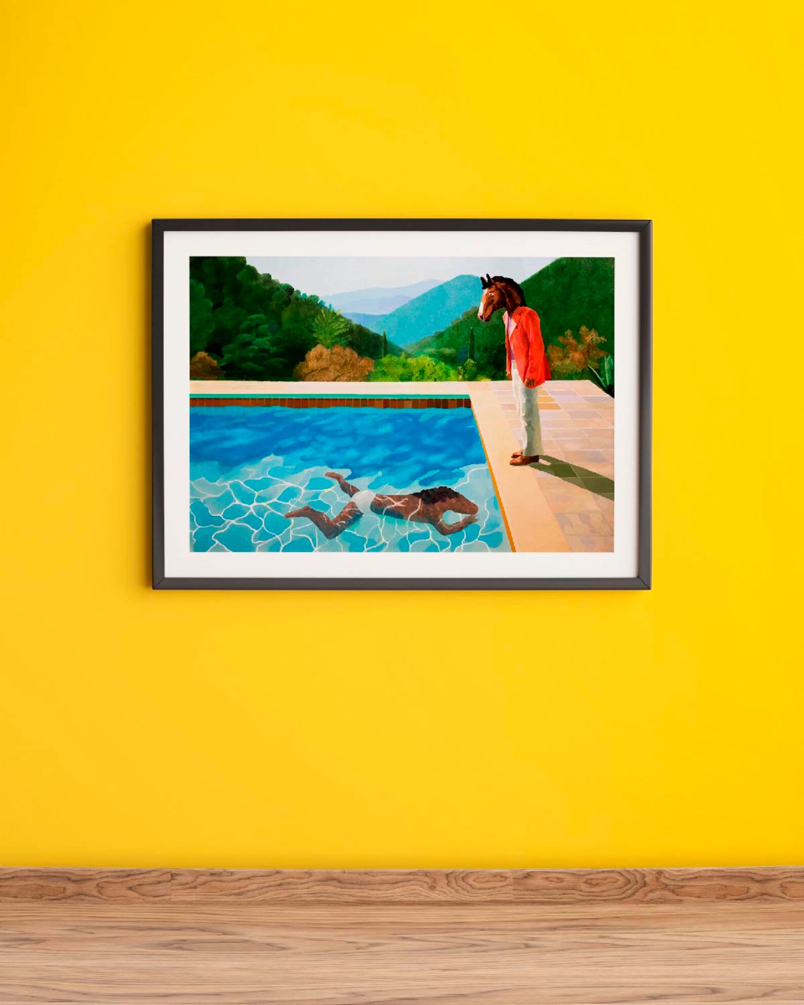 BoJack Horseman Poster Hockney Pool Vintage Art Painting | Etsy