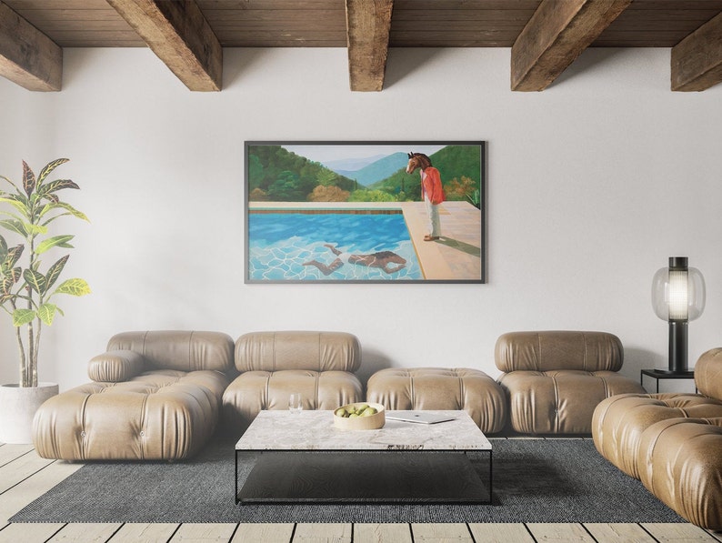 Bojack Horseman Poster Hockney Pool Vintage Art Painting - Etsy UK