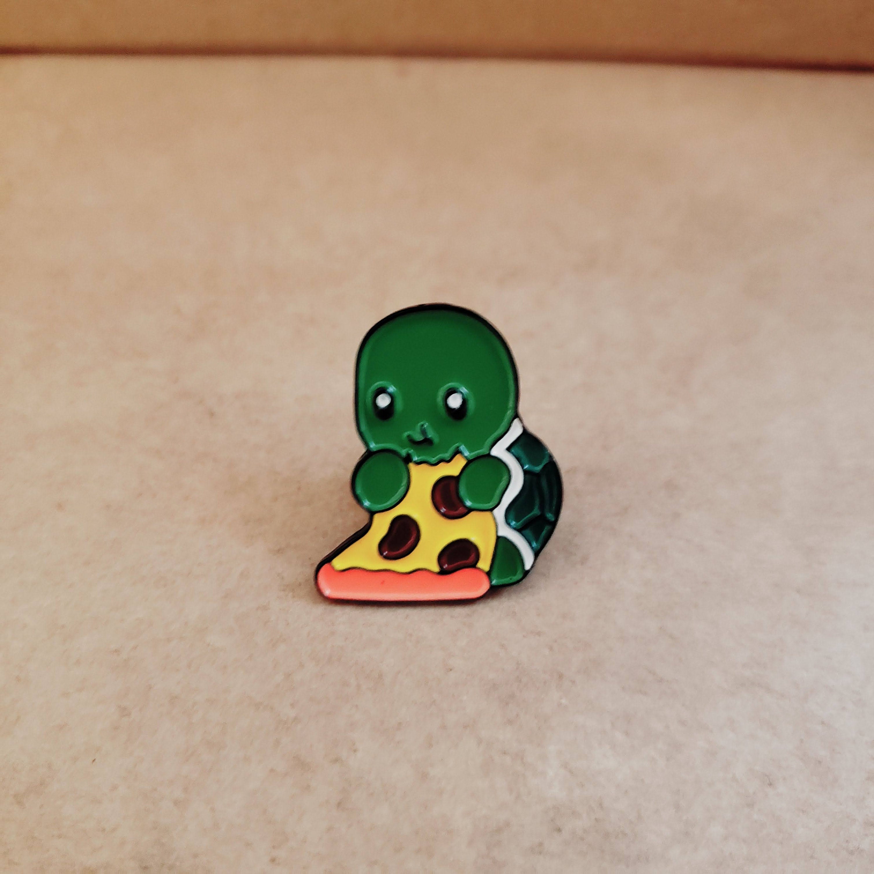 Cute Cartoon Ninja Turtles Eating Pizza