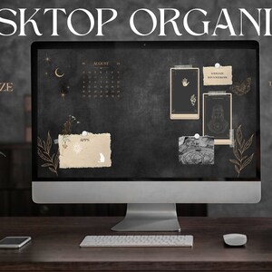 TAROT DARK MODE Editable Desktop Wallpaper Organizer With Folder/file ...