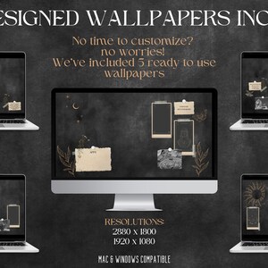 TAROT DARK MODE Editable Desktop Wallpaper Organizer With Folder/file ...