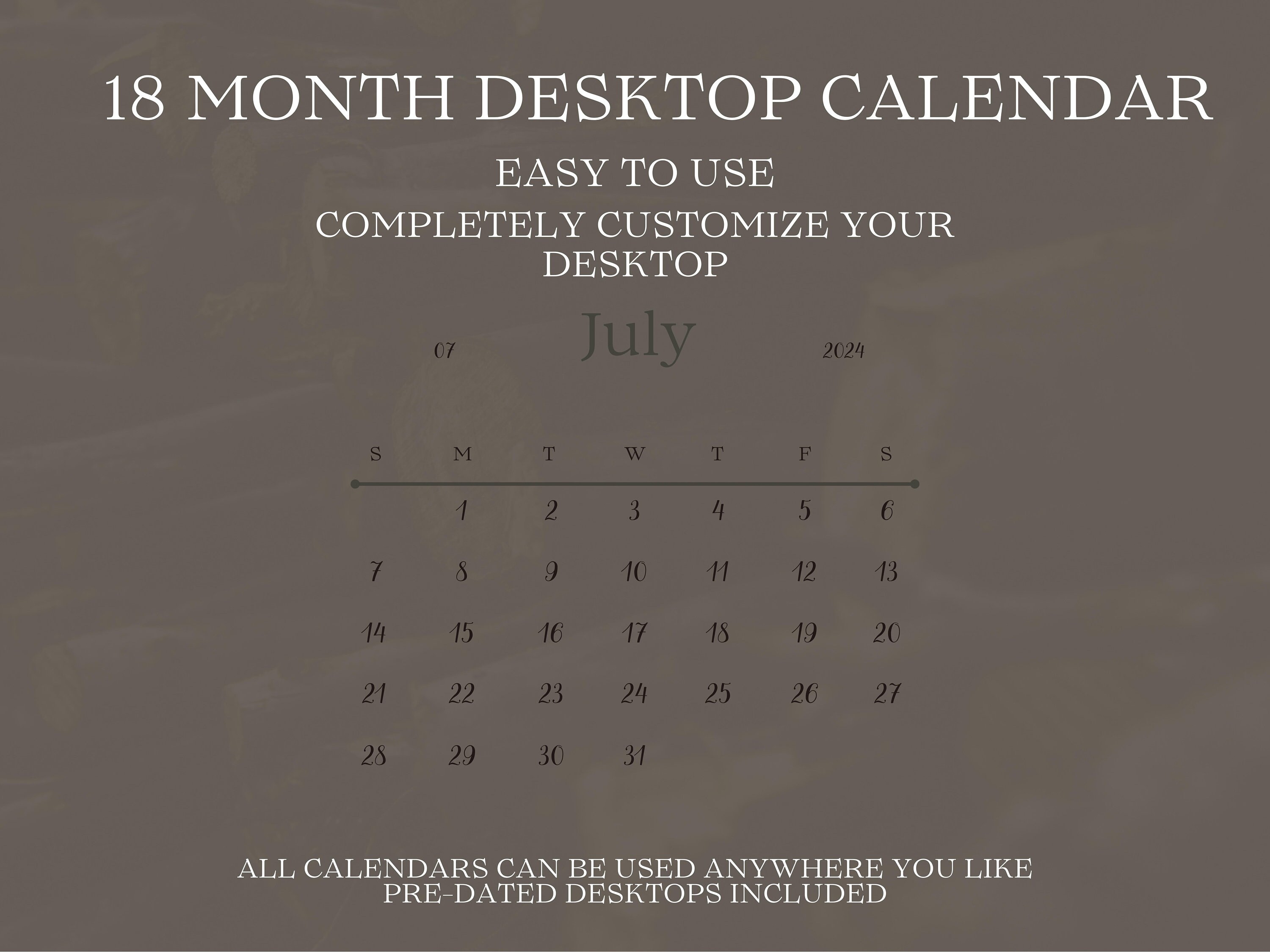 Dark Academia Desktop Wallpaper Organizer: Calendar & Folder Icons ...