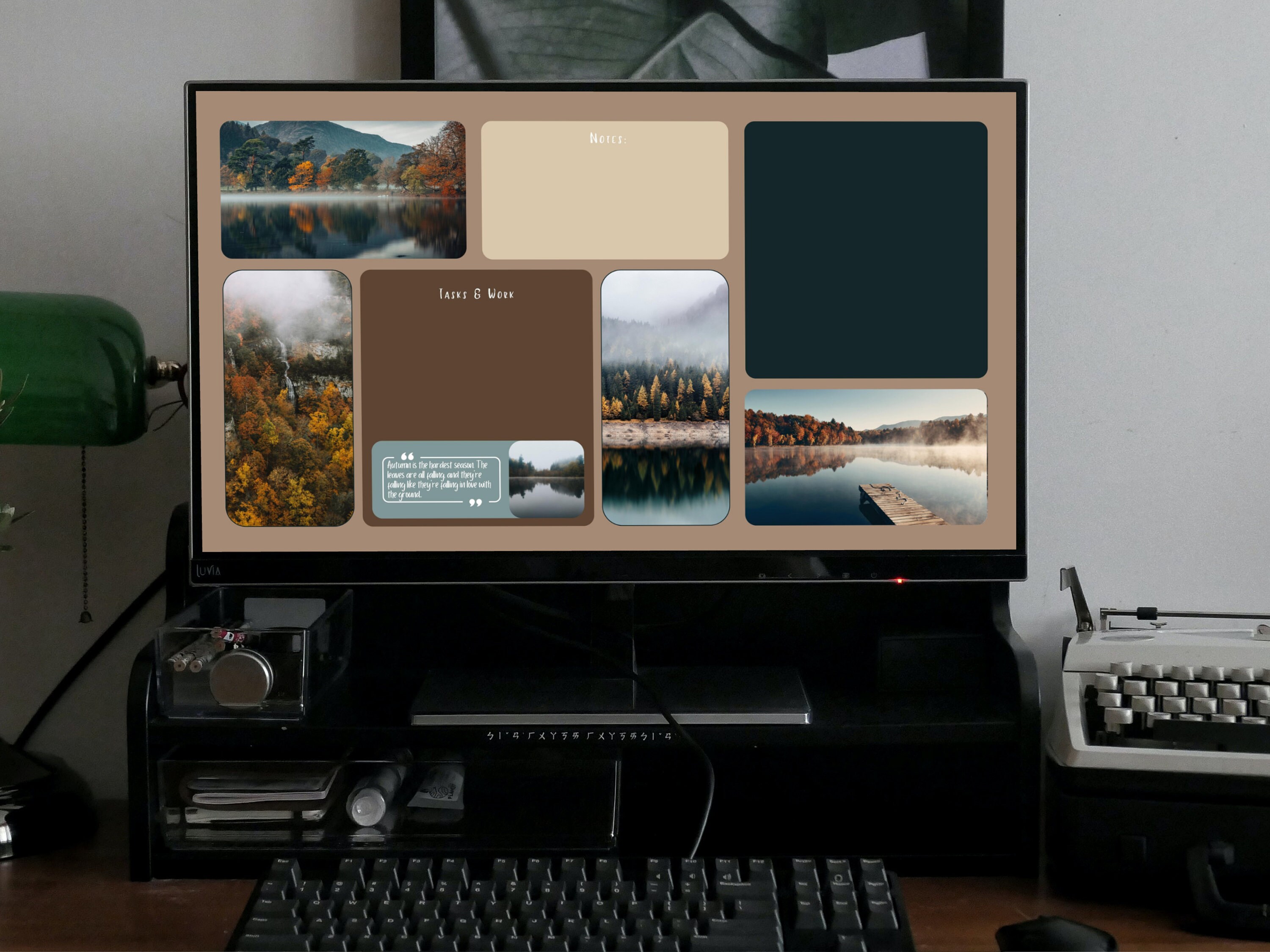 AUTUMN AESTHETIC Editable Desktop Wallpaper Organizer With Folder/file ...
