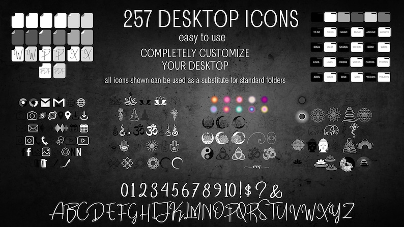 MINDFUL Dark Mode Editable Desktop Wallpaper Organizer With Folder/file ...