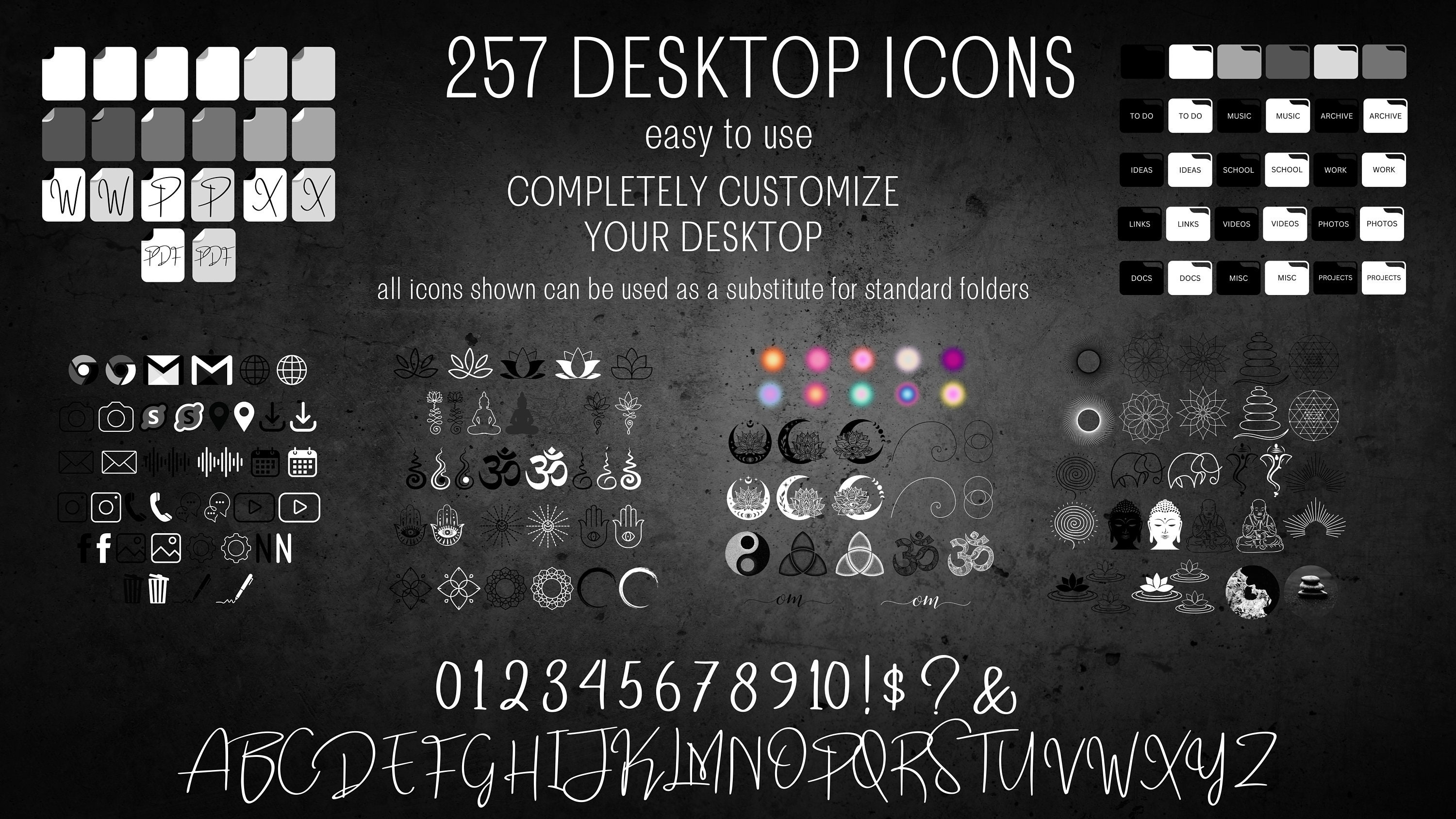 MINDFUL Dark Mode Editable Desktop Wallpaper Organizer With - Etsy