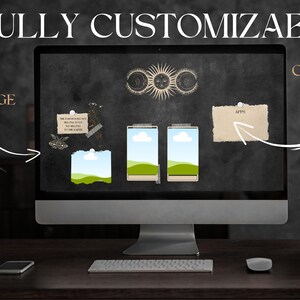 TAROT DARK MODE Editable Desktop Wallpaper Organizer With Folder/file ...