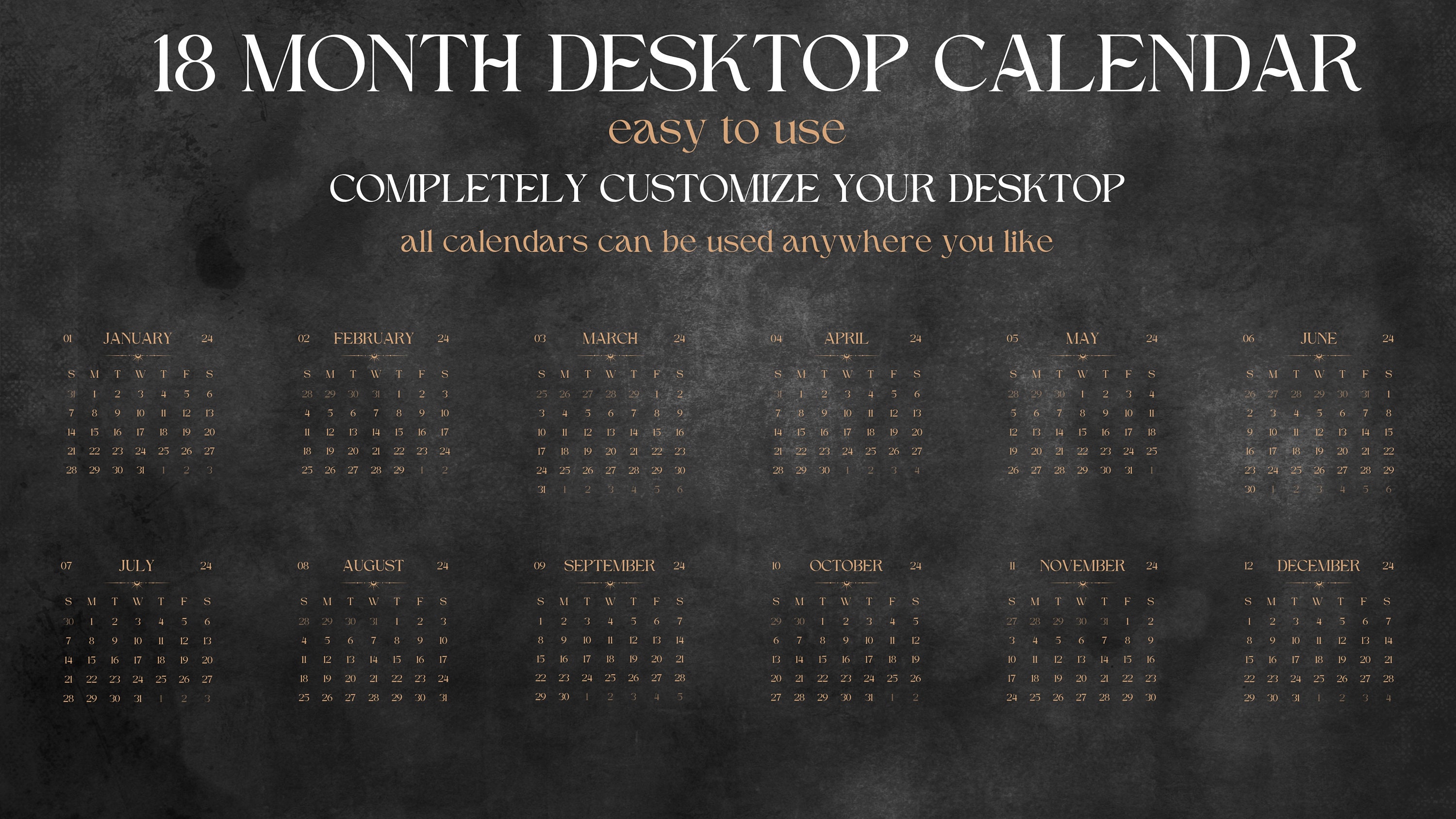 TAROT DARK MODE Editable Desktop Wallpaper Organizer With - Etsy