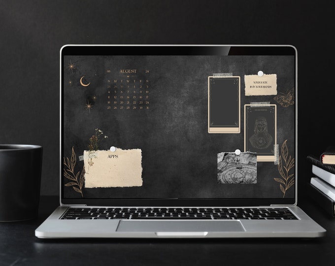 TAROT DARK MODE Editable Desktop Wallpaper Organizer With Folder/file ...