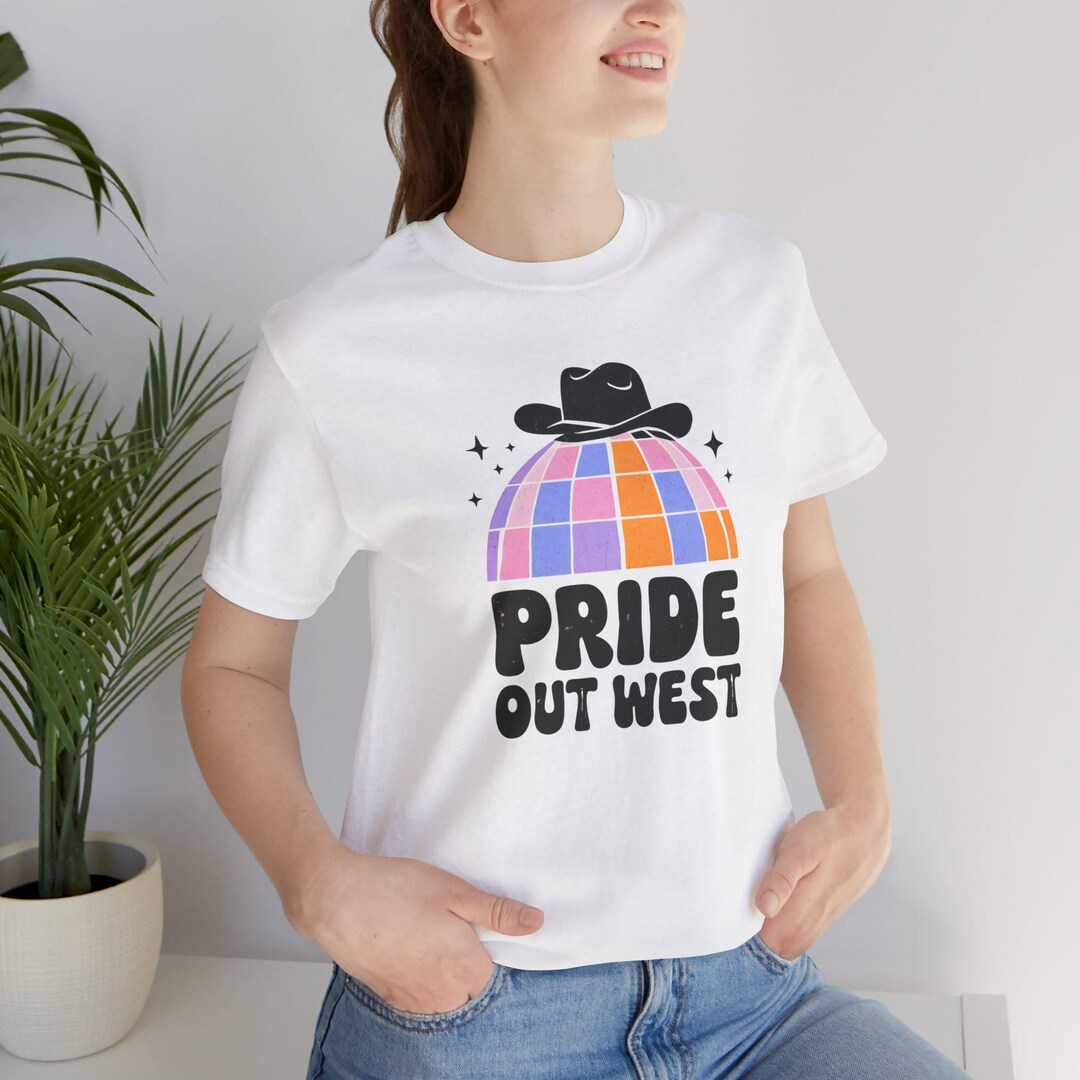 Gay Disco Ball Cowboy Tee, LGBTQ Pride Western T-shirt, Unisex Jersey ...
