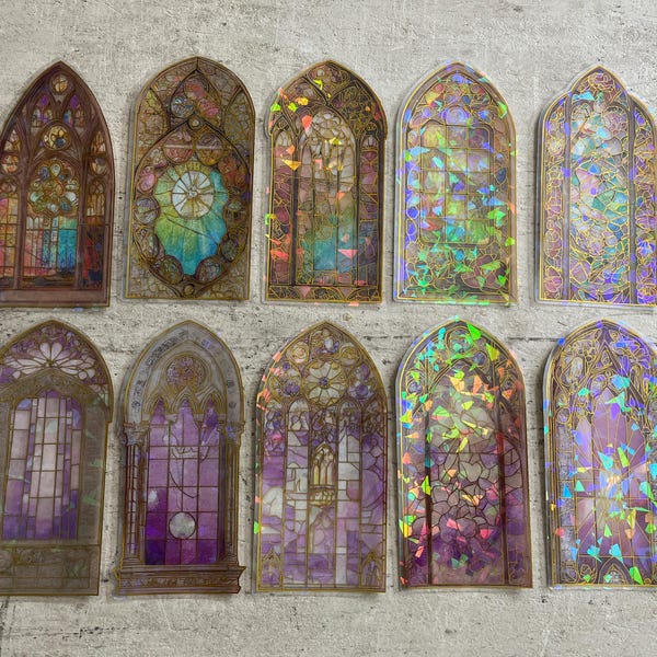 Stained Glass Window Stickers - Etsy