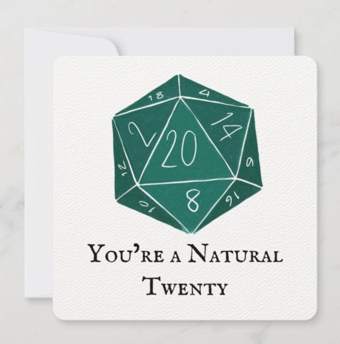 Youre a Natural 20 Dnd Valentine Card With D20 Felt White Paper Free ...