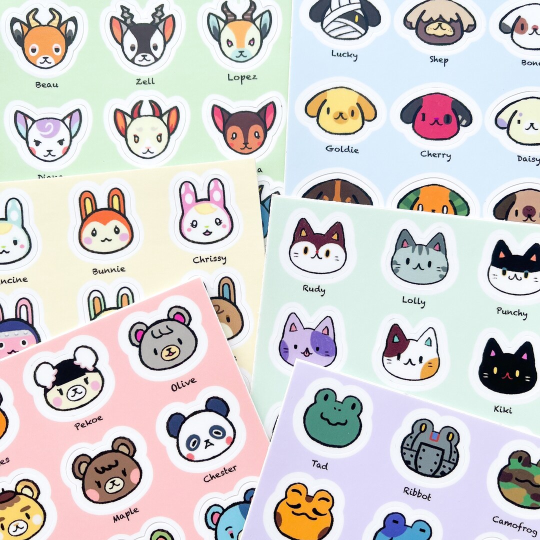 Animal Crossing Villagers | Sticker Sheet | Vinyl Stickers - Etsy