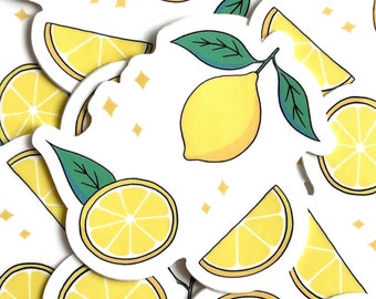 Lemon Vinyl Sticker, Cute Lemon Zest Decal, Laptop Lemon Sticker, Cute ...