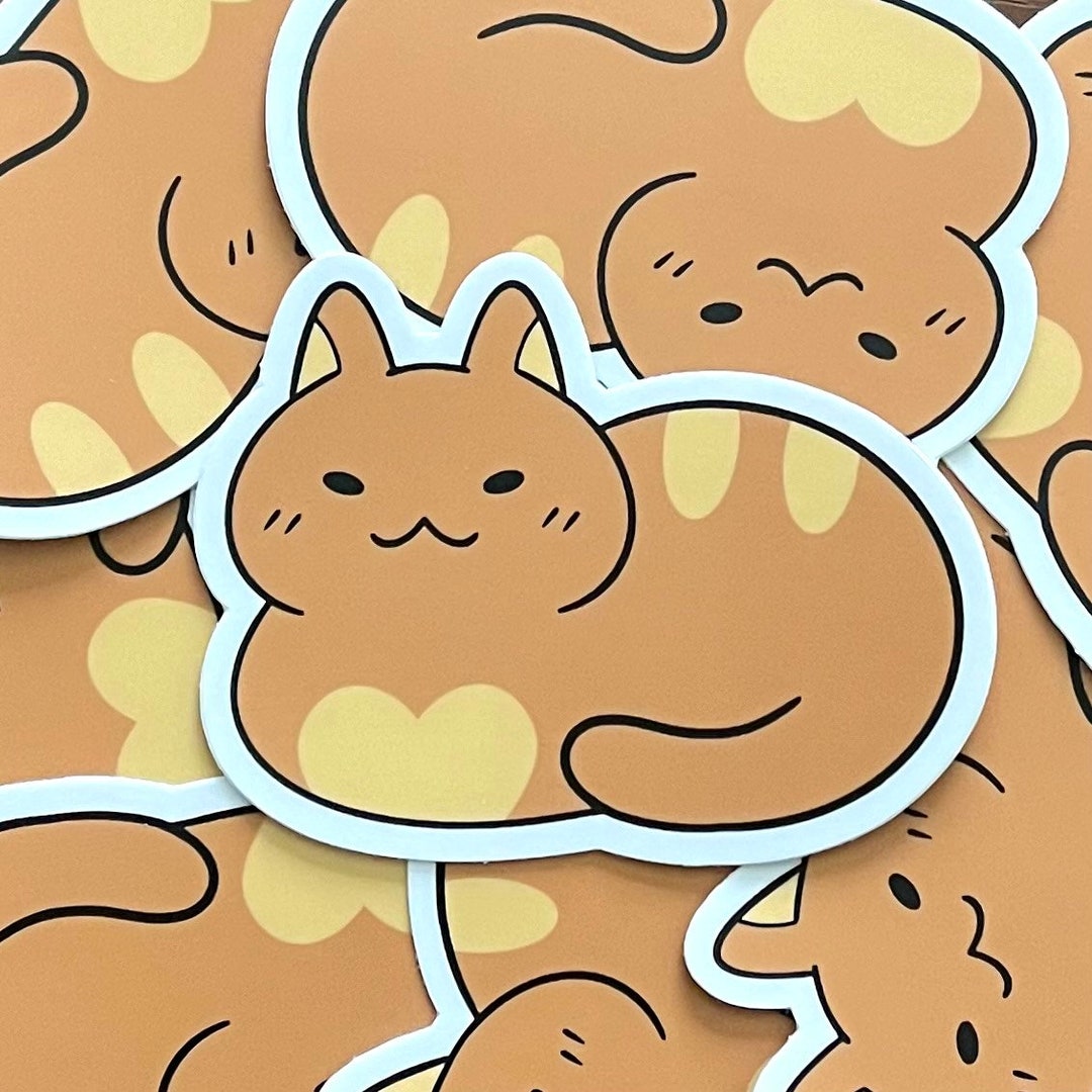 Kitty Bread Loaf | CLEAR Vinyl Sticker - Etsy