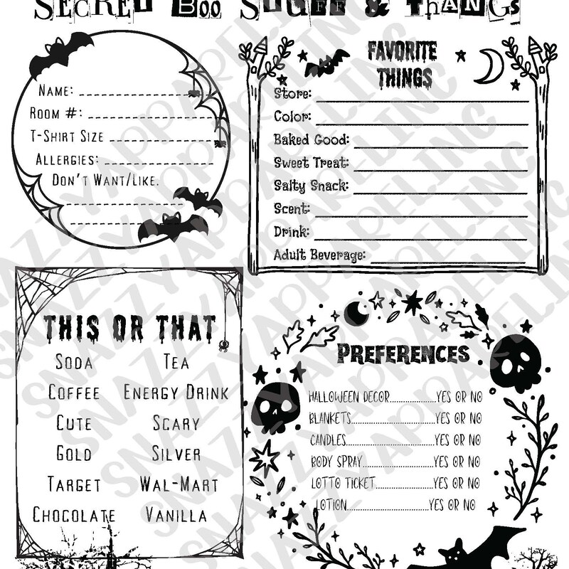 Boo Buddies Questionnaire - Etsy