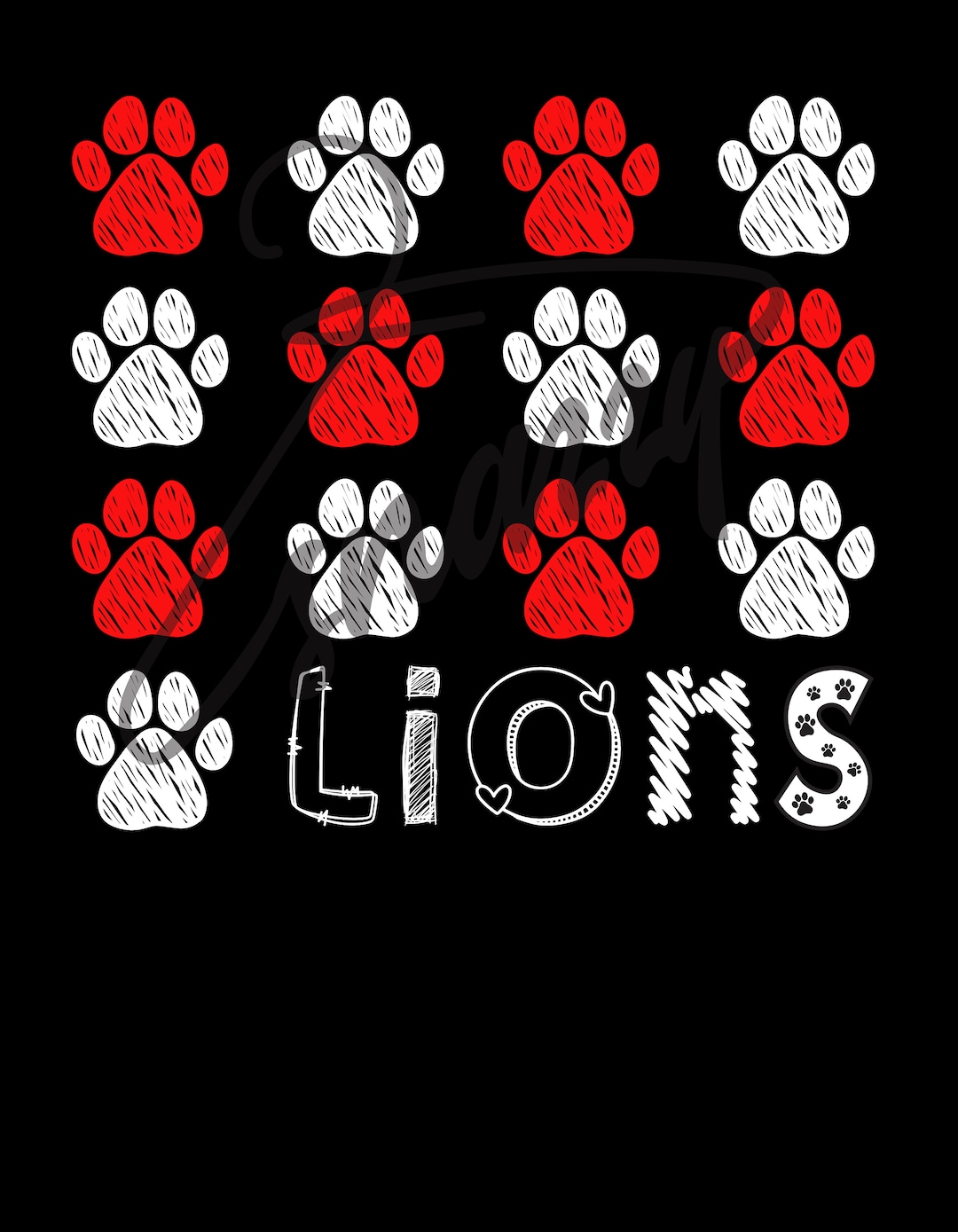 Lions Paw Print Doodle Spirit Shirt Digital File - Etsy
