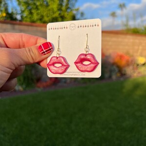 Glossy Lips Earrings, Kiss Earrings, Lip Gloss Earrings, Polymer Clay ...
