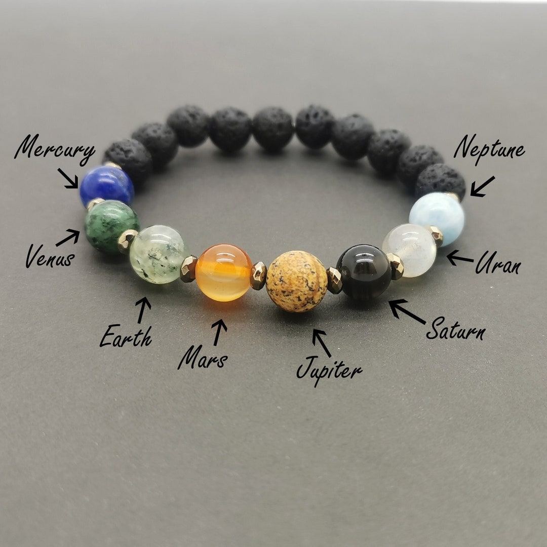 Solar System Bracelet, Solar System Gemstone Bracelet, Planet Bracelet ...
