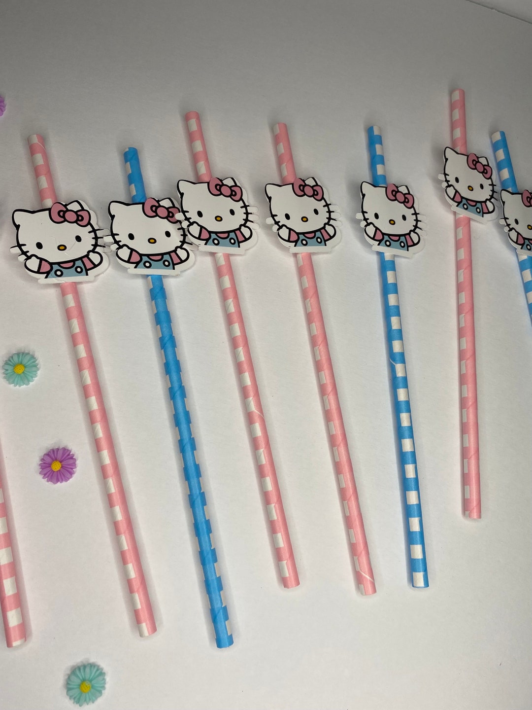 Hello Kitty Decoration/ Hello Kitty Party Paper Straws - Etsy