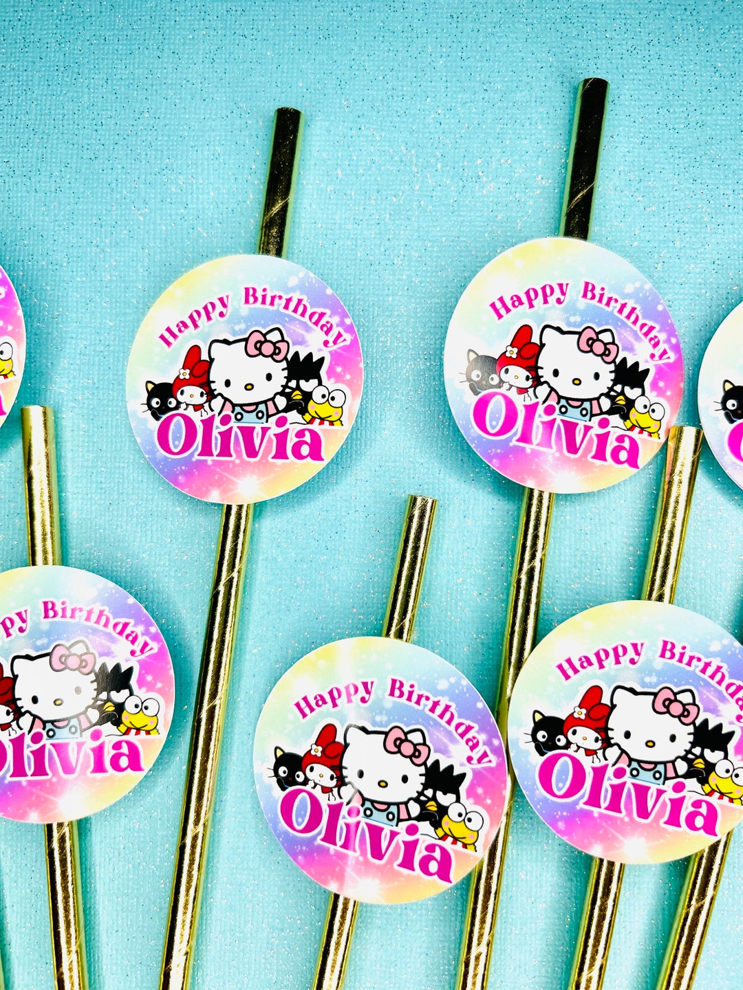 Hello Kitty Decoration/ Hello Kitty Paper Straws - Etsy