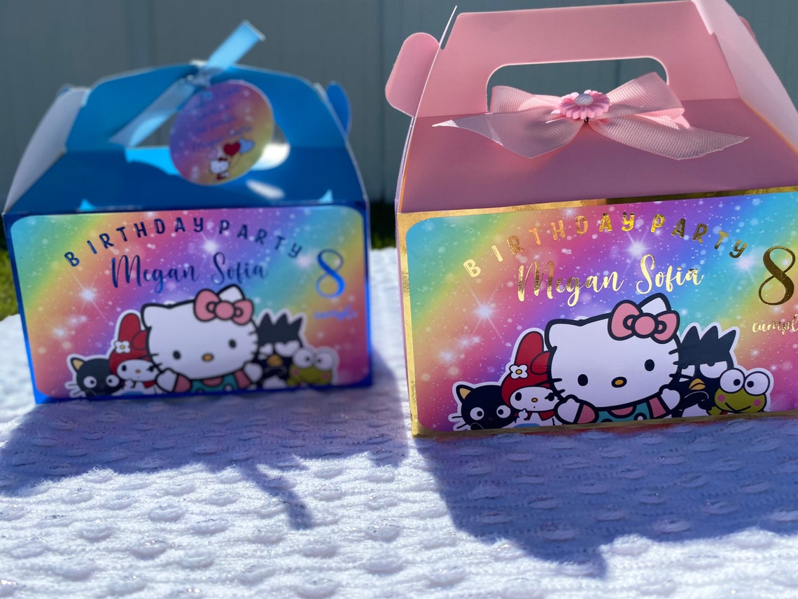 Hello Kitty Party Favor Box / Custom Party Box / Hello Kitty Gable Box ...