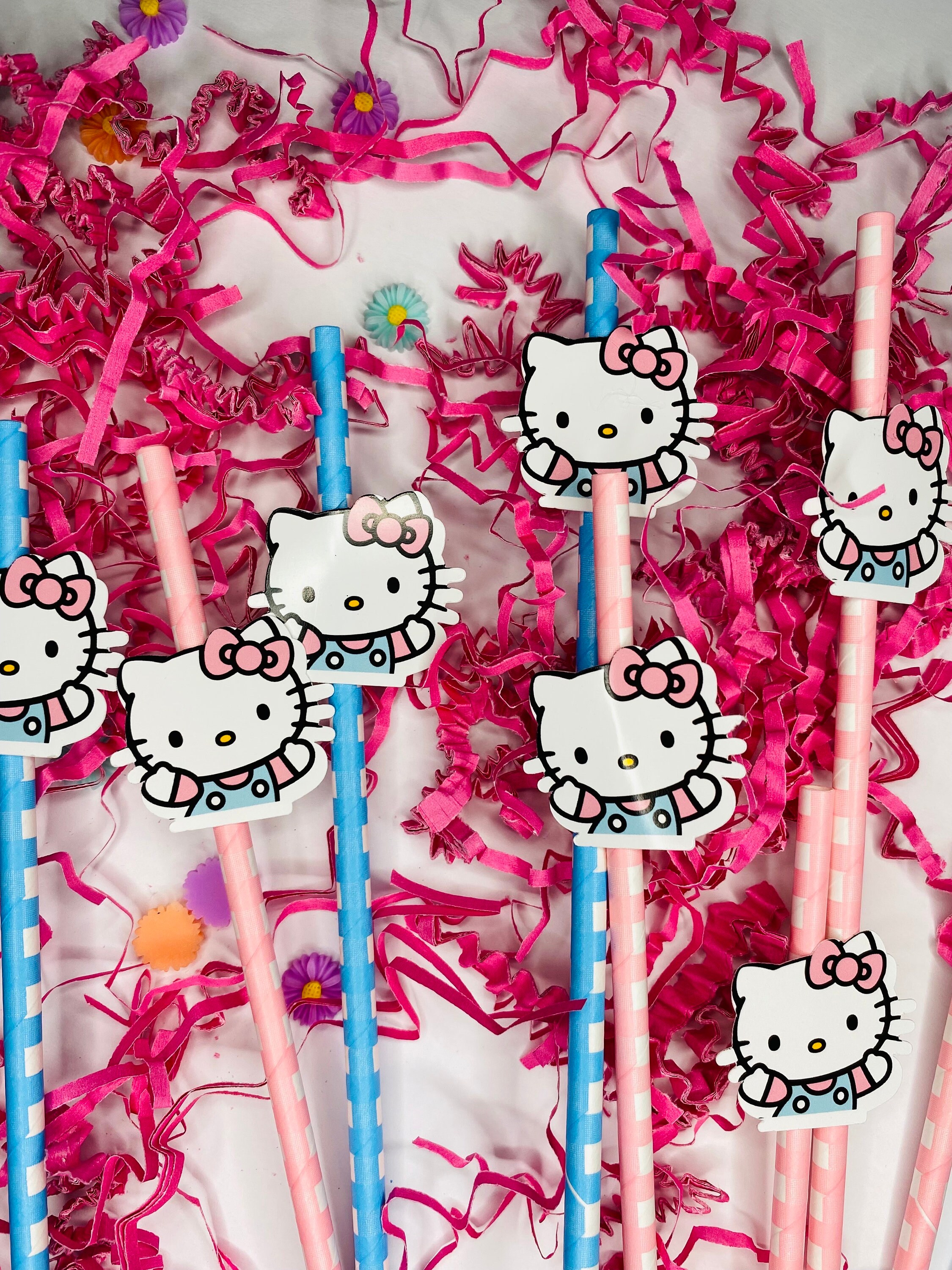 Hello Kitty Decoration/ Hello Kitty Party Paper Straws - Etsy
