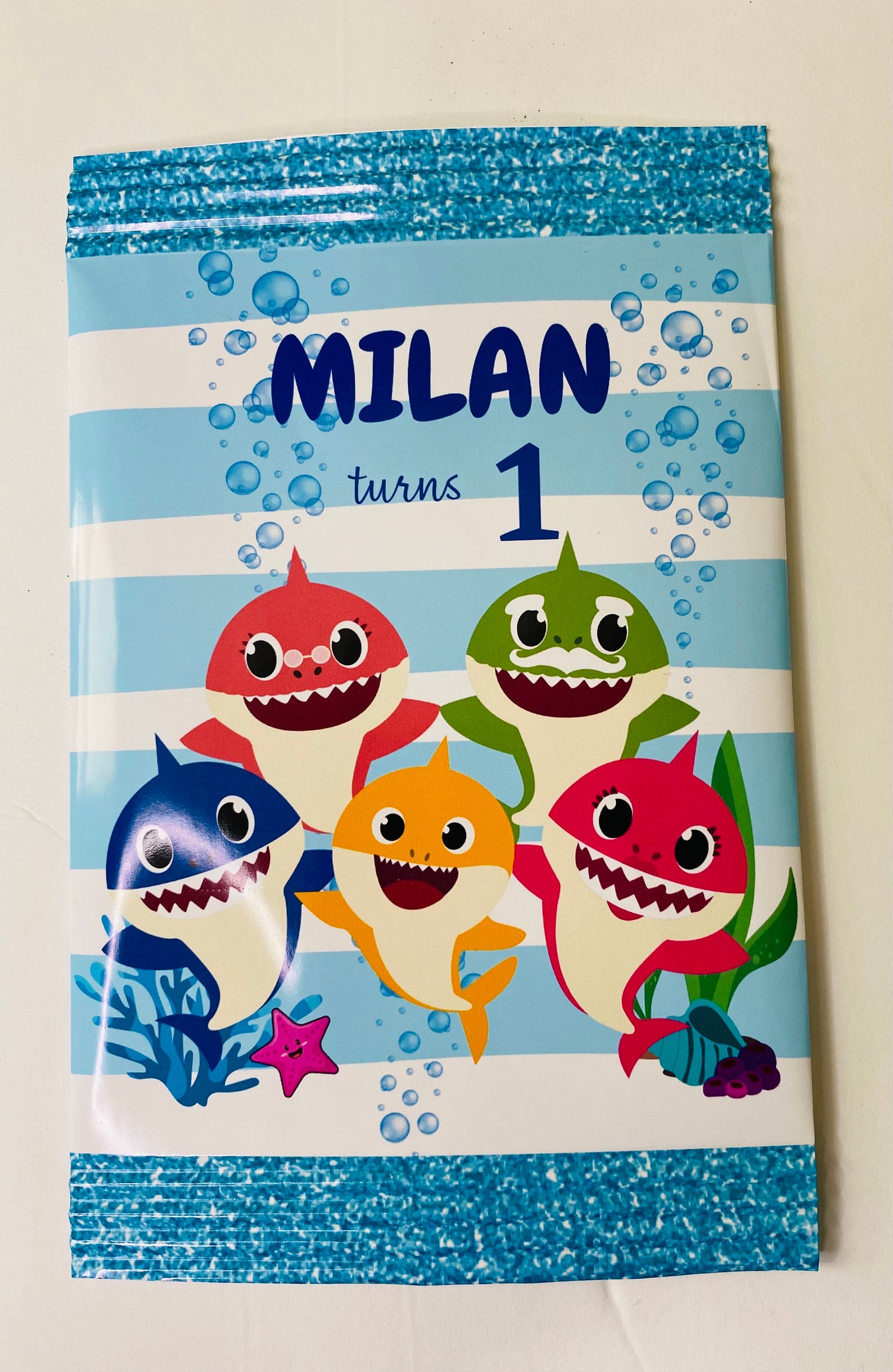 Baby Shark Chip Bags/baby Shark Favor Bags/ Baby Shark Custom Chip Bags ...