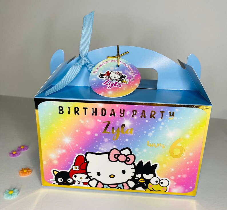Hello Kitty Party Favor Box / Custom Party Box / Hello Kitty Gable Box ...