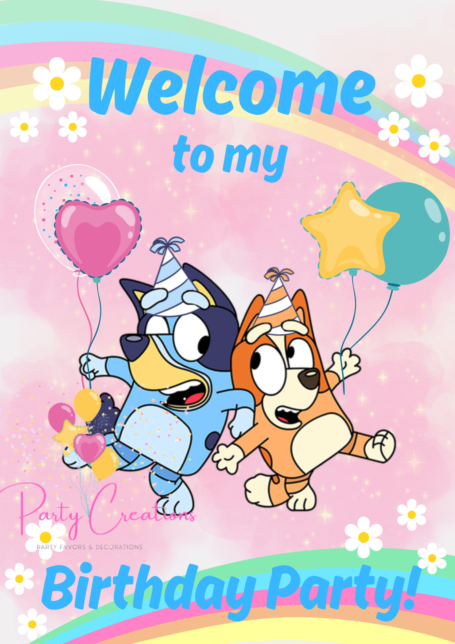 Welcome Party Bluey and Bingo Inspired Poster, Bluey Banner Poster ...