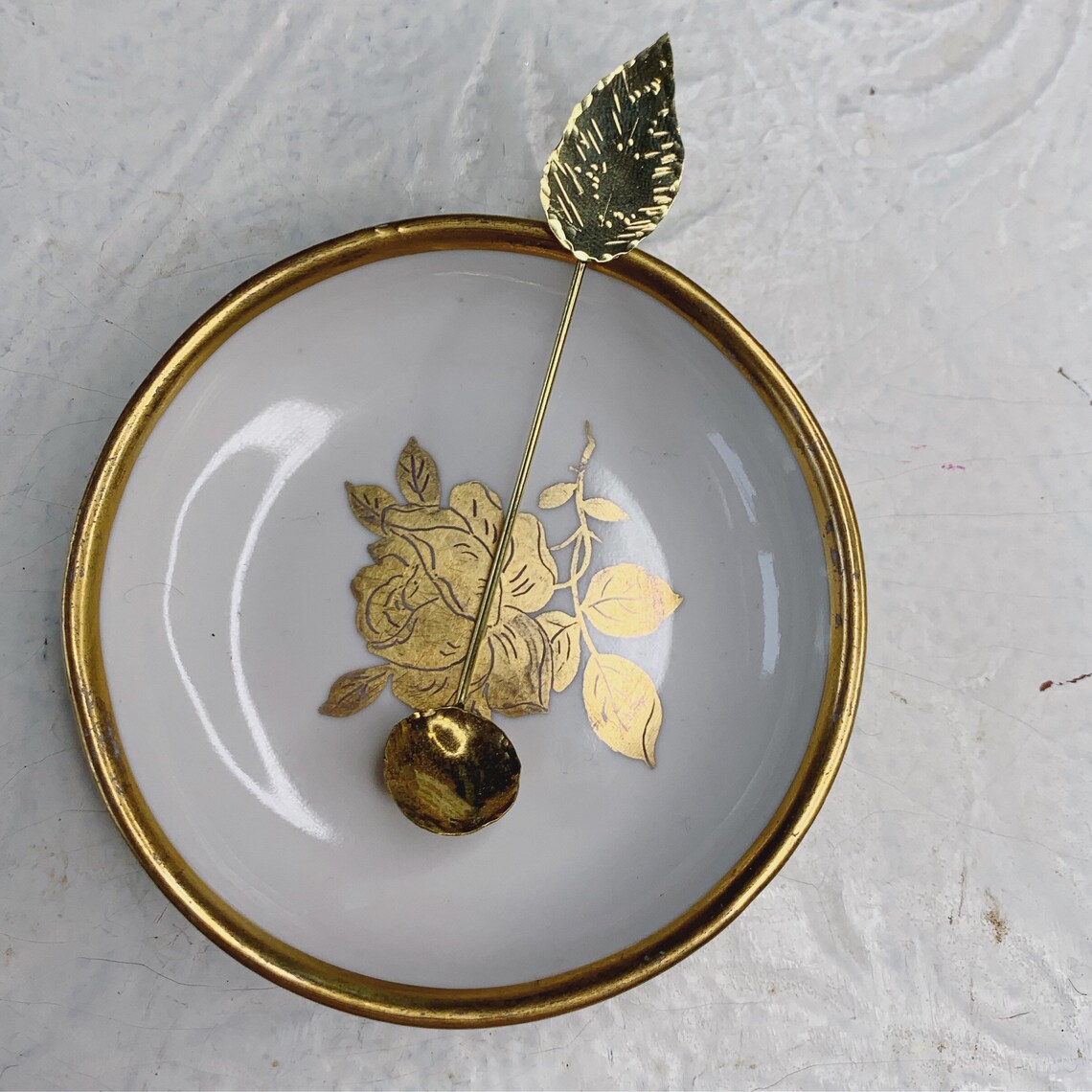 Hand Forged Brass Salt Spoon / Nature Inspired Brass Object / - Etsy