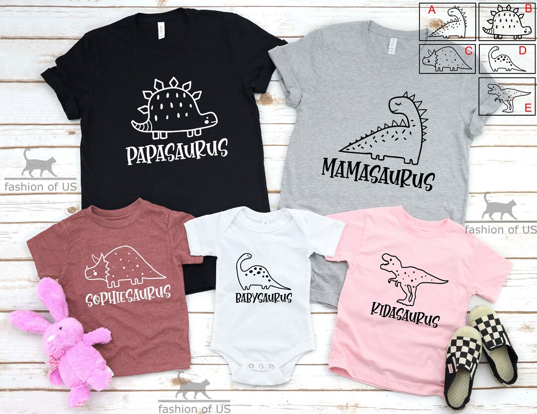 Mamasaurus Shirt | Papasaurus | Kidasaurus | Babysaurus | Namesaurus ...
