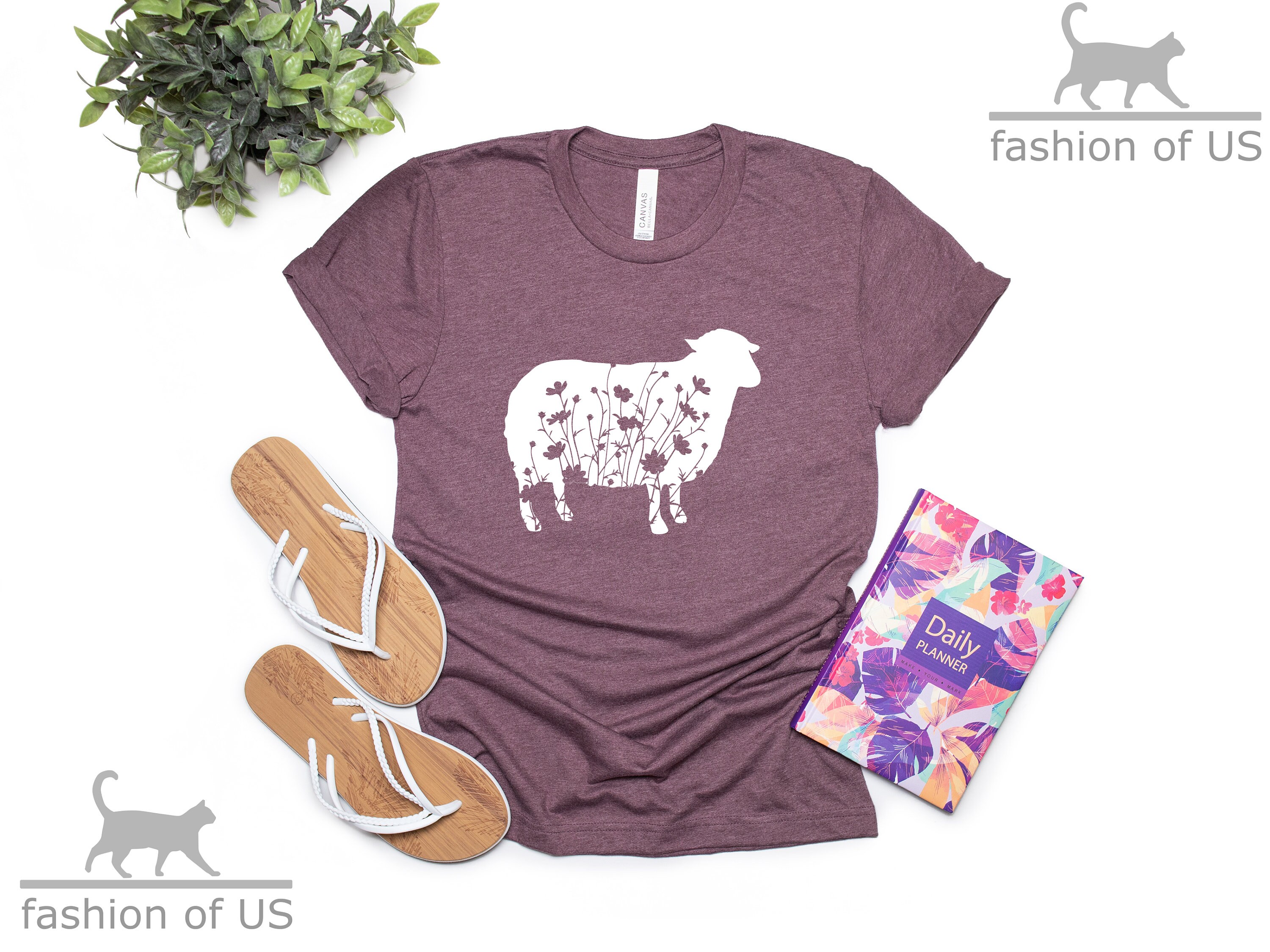 Floral Sheep Shirt Flower Sheep Shirt Cute Sheep Shirt | Etsy