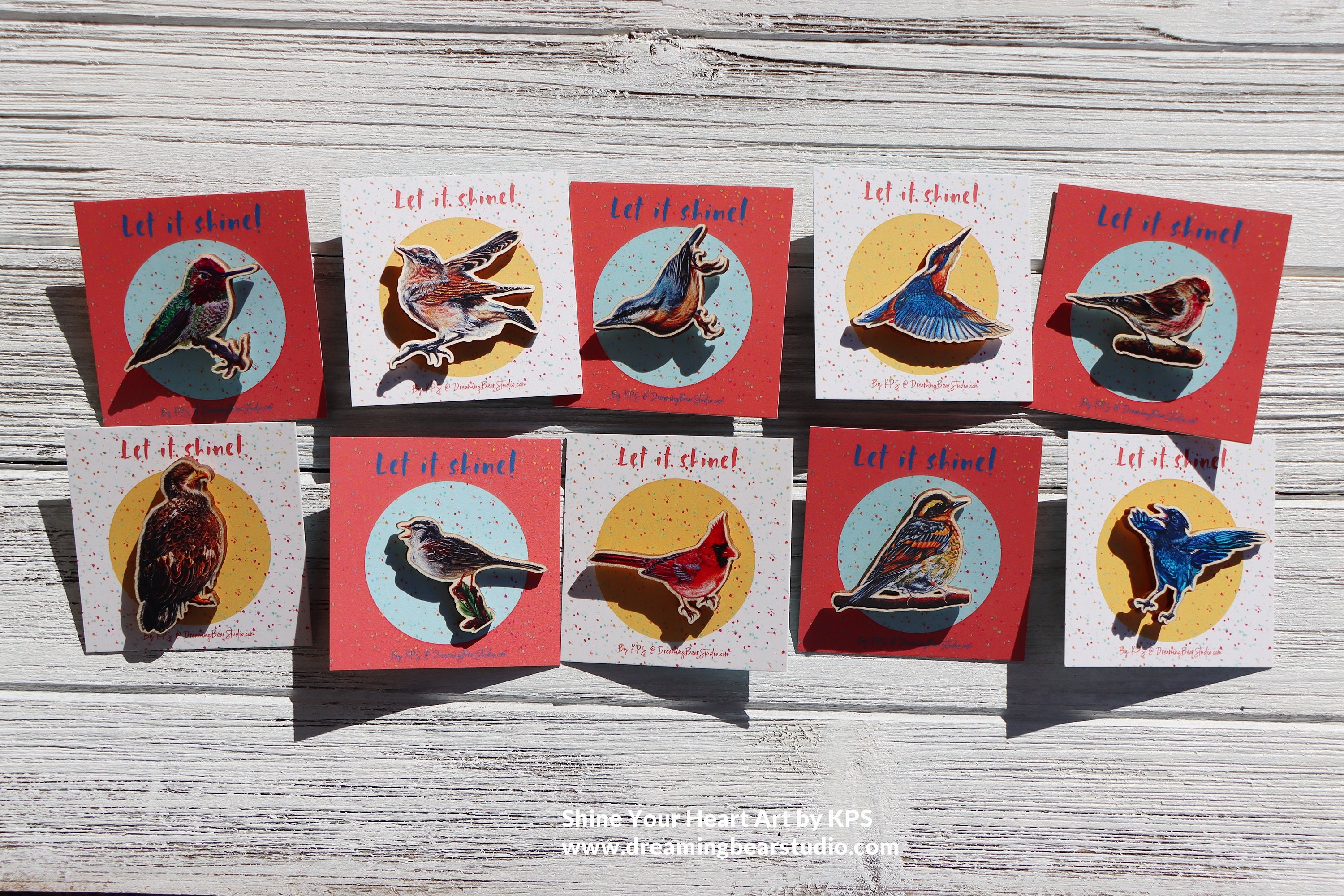 Bird Wooden Pins/ Snow Bunting Wooden Pins Badge Snow Bunting Bird ...
