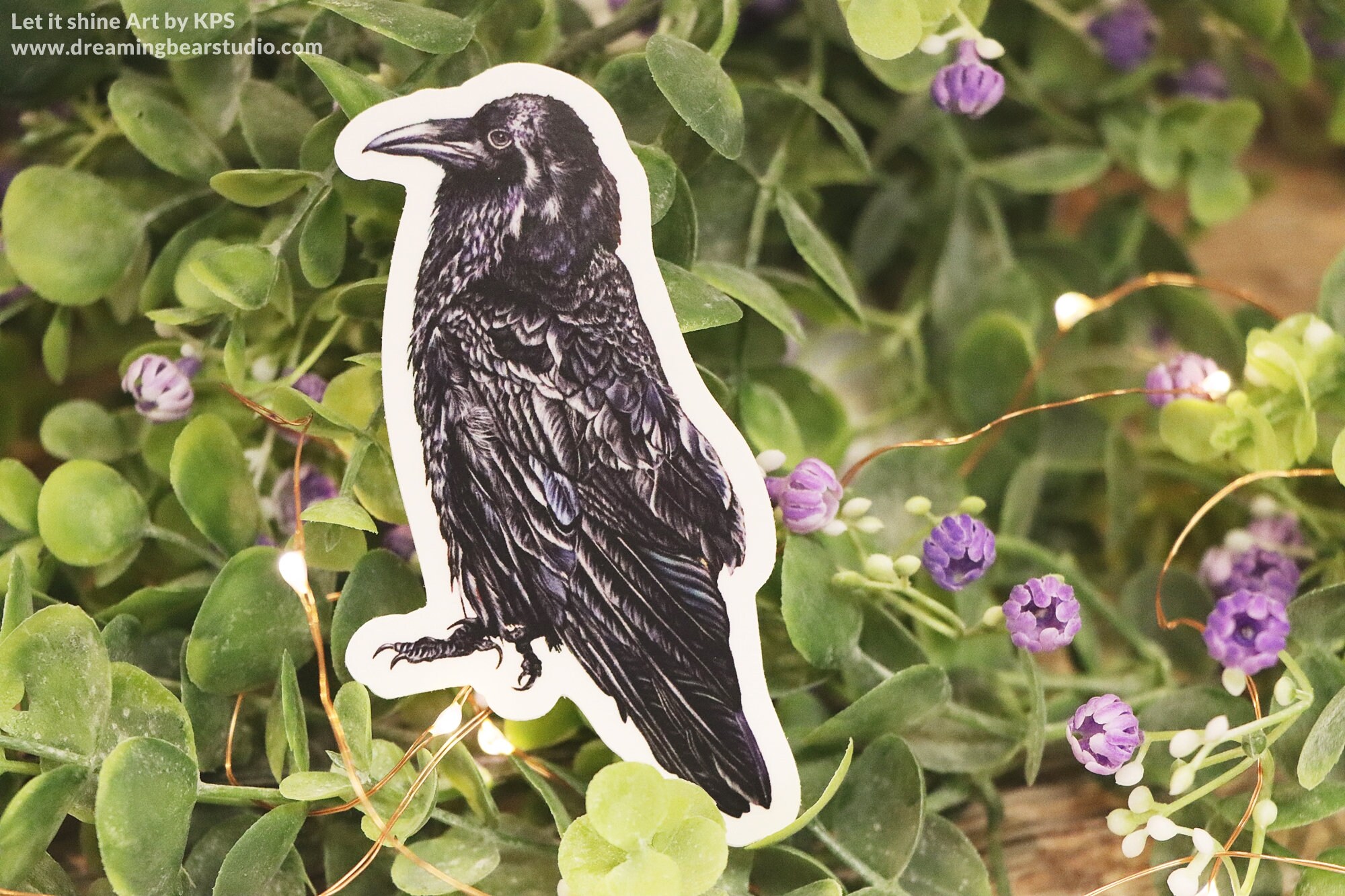 Raven Sticker I Matte Vinyl / Holographic Sticker Bird | Etsy UK