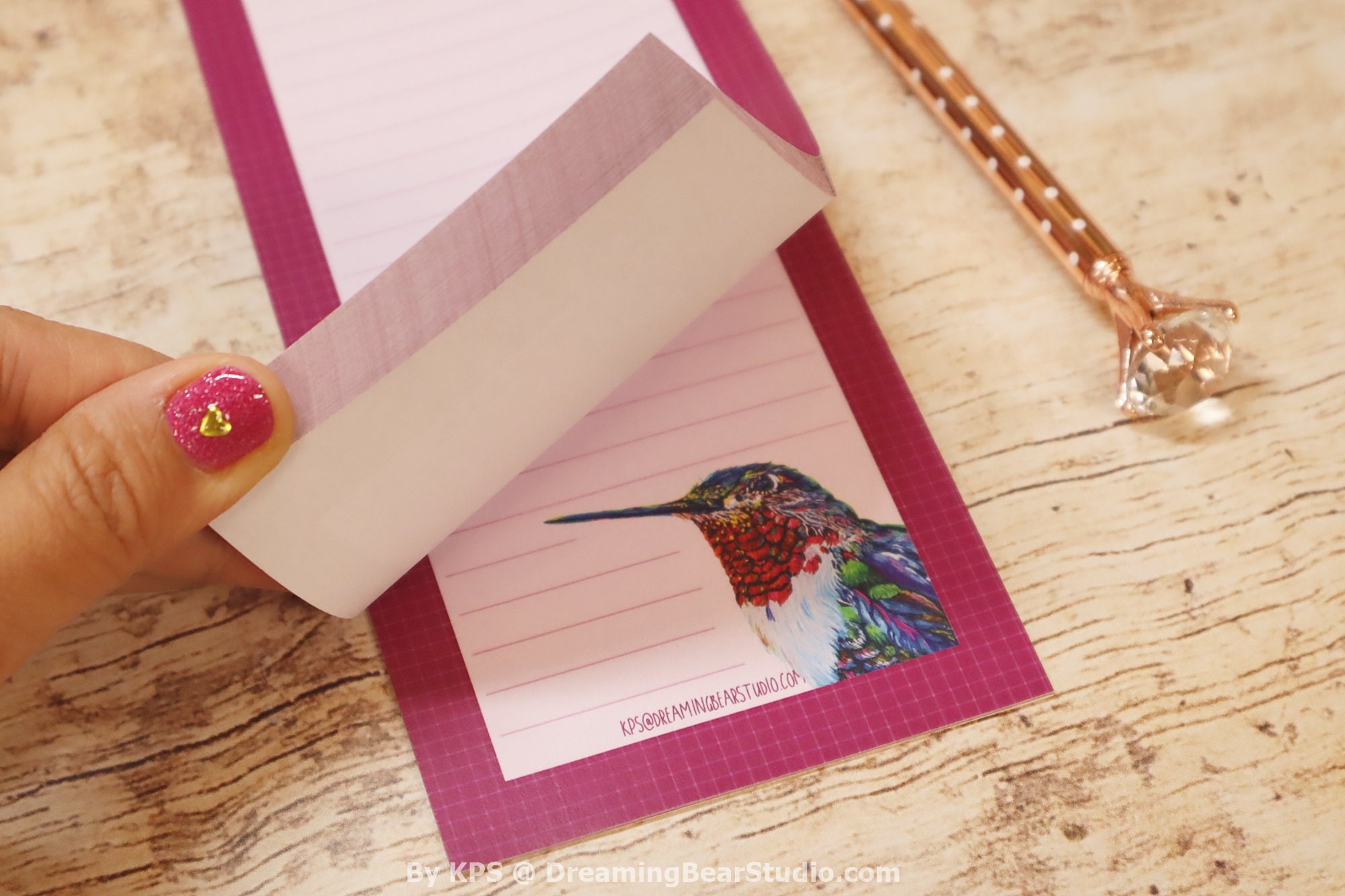 Hummingbird Notepad Stationery to Do List , Memo Pad Birthday Gift ...