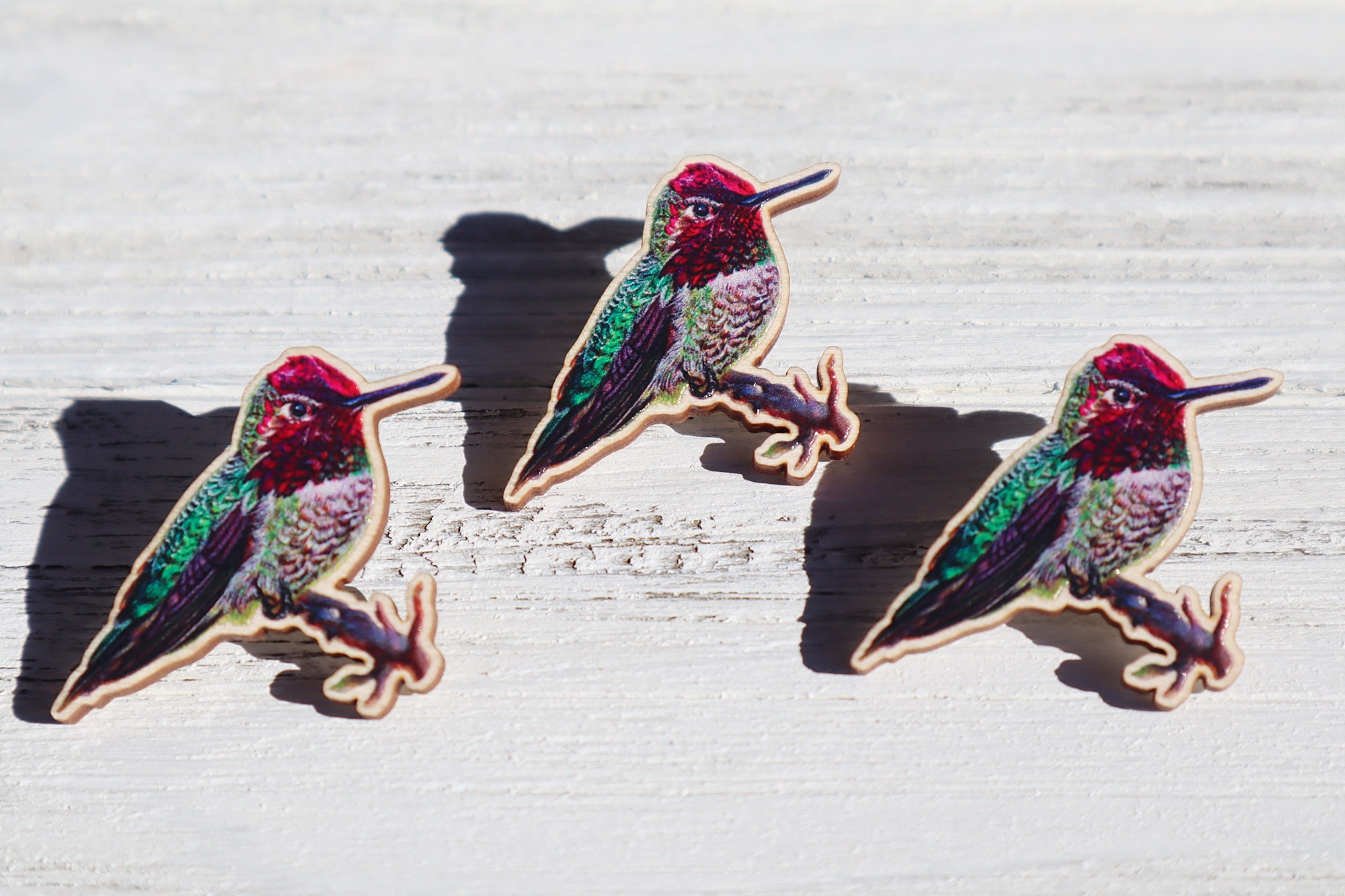 Hummingbird Wooden Pin Badge Humming Bird Wooden Pins 40 Mm Wooden Pin ...