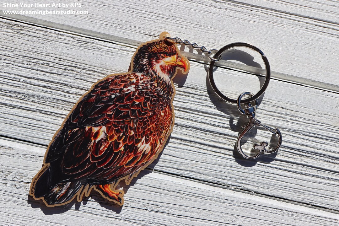 Eagle Acrylic Keyring/charm Metallic Gold Acrylic Keyring Charms With ...