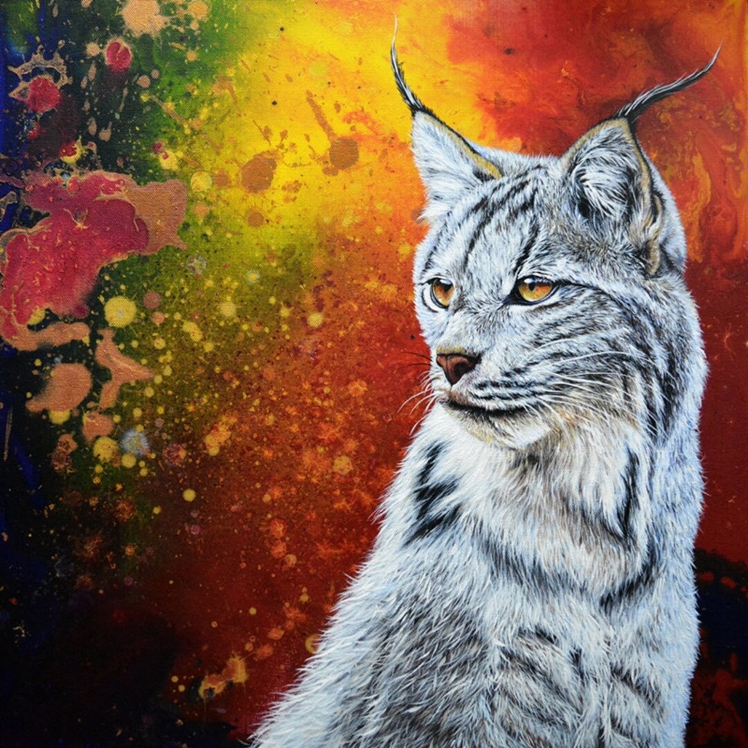 Custom - Silver Lynx Art Metal Print 12 X 12" - Etsy