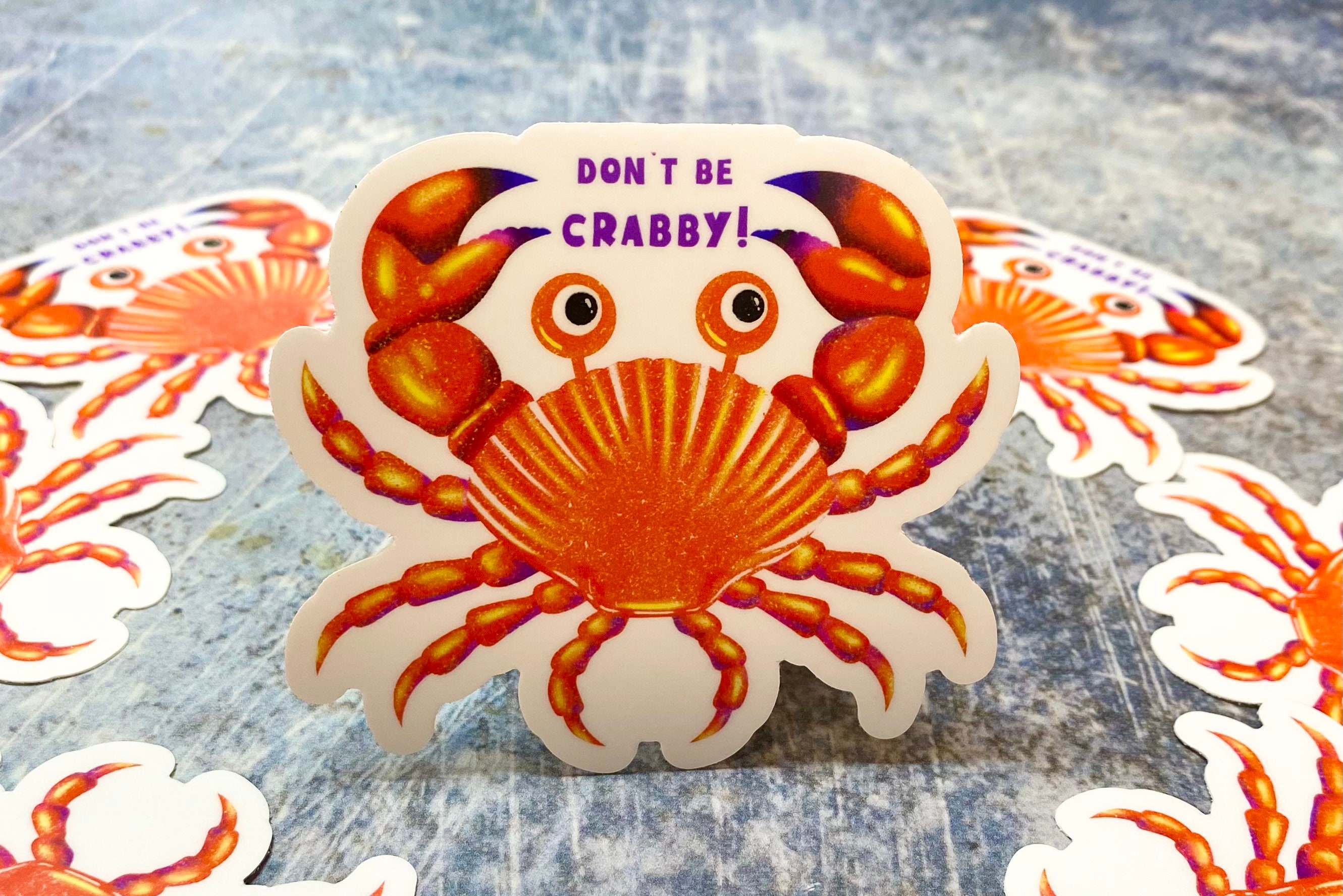 Crab Sticker Red Crab Sticker Dont Be Crabby Waterproof - Etsy